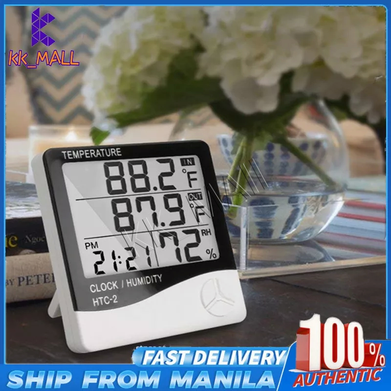 【Fast Delivery】HTC-2 clock Electronic Humidity Meter Digital ...