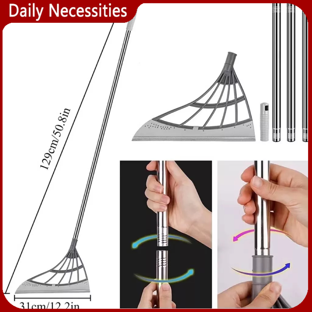 DN #Magic Broom Bathroom Floor WC Wiper Scrape Pet Hair Fur Wet Dust ...