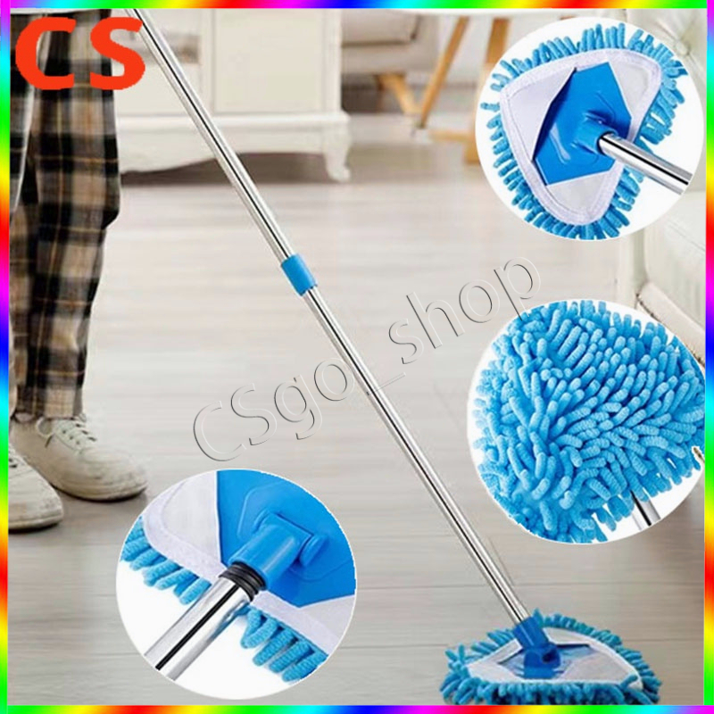 Telescopic Triangle Mop 360 Rotatable Adjustable Cleaning Mop for Tub ...