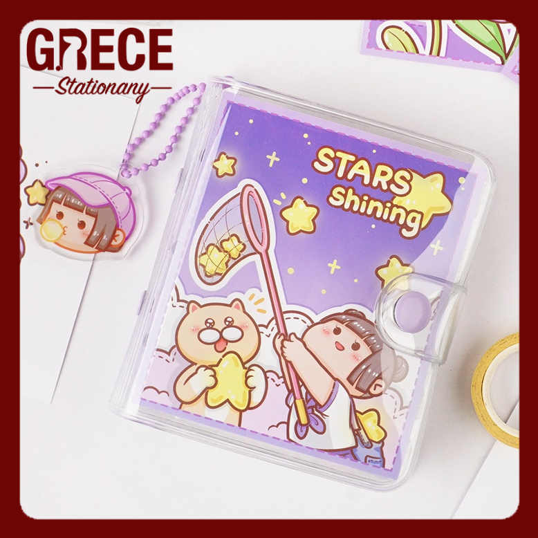 Korean Small Mochi Binder notebook cute characters with keychain ...