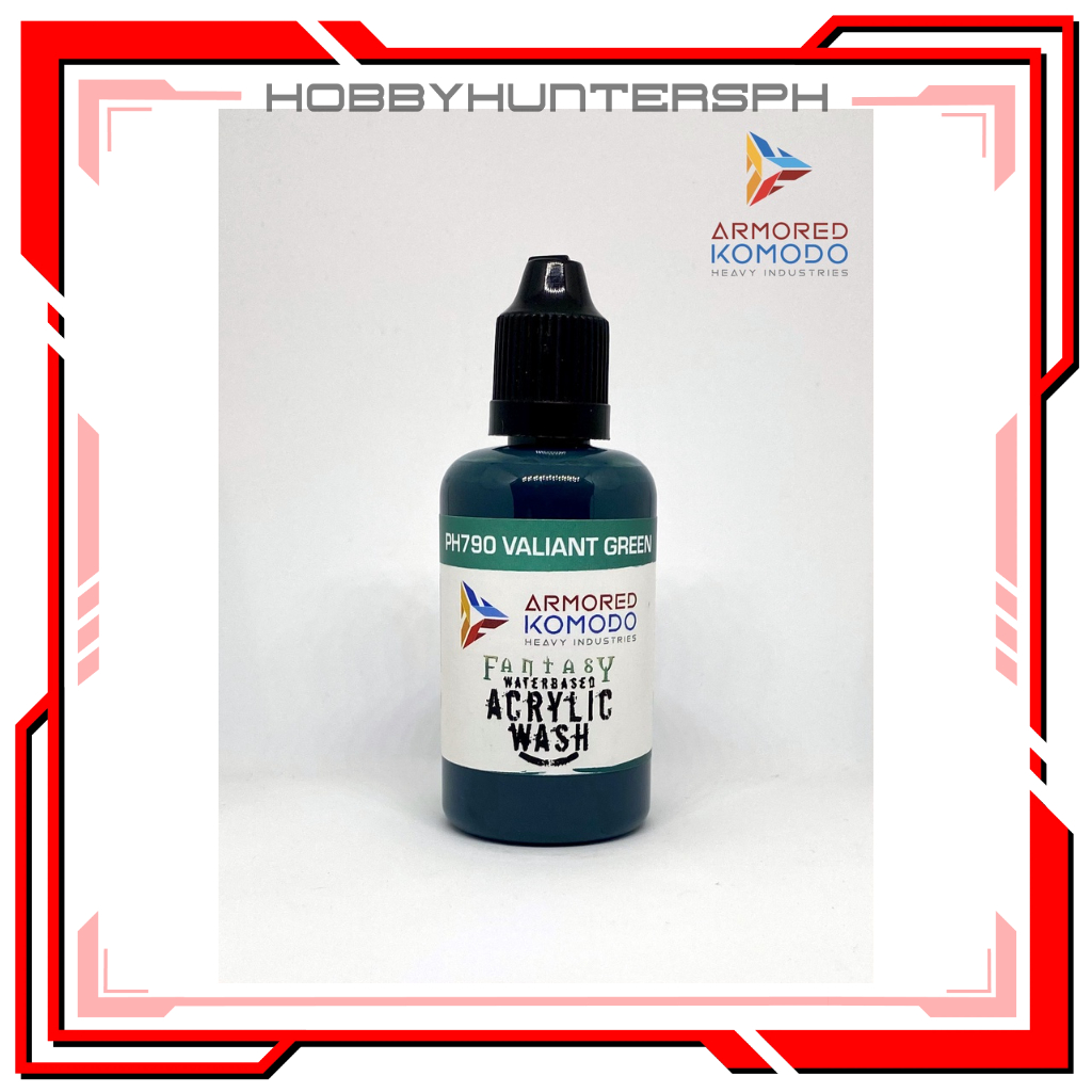 ArKom PH790 Valiant Green Waterbased Wash 50ml Armored Komodo Waterbased Acrylics | Shopee ...