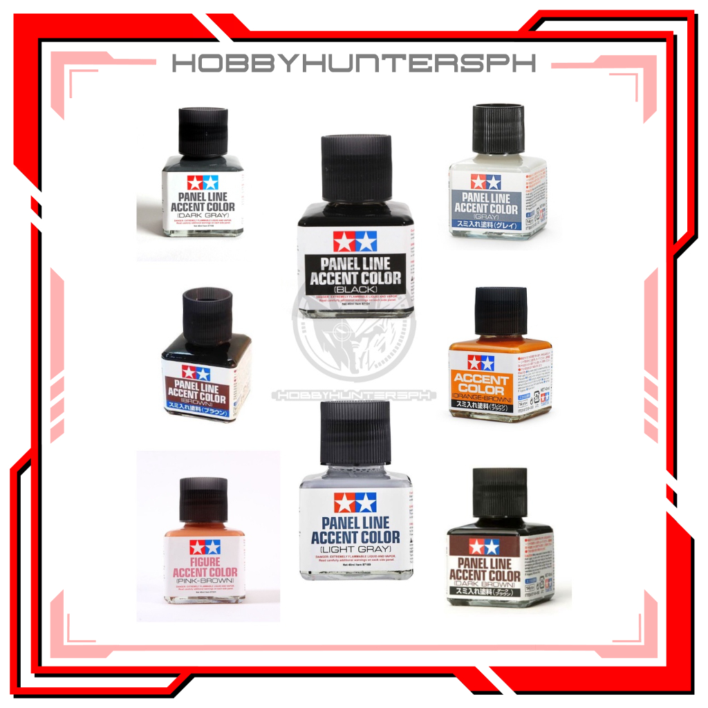 Tamiya Panel Line Accent Color for Panel Lining Gunpla & Scale Models - Black / Gray / Brown ...