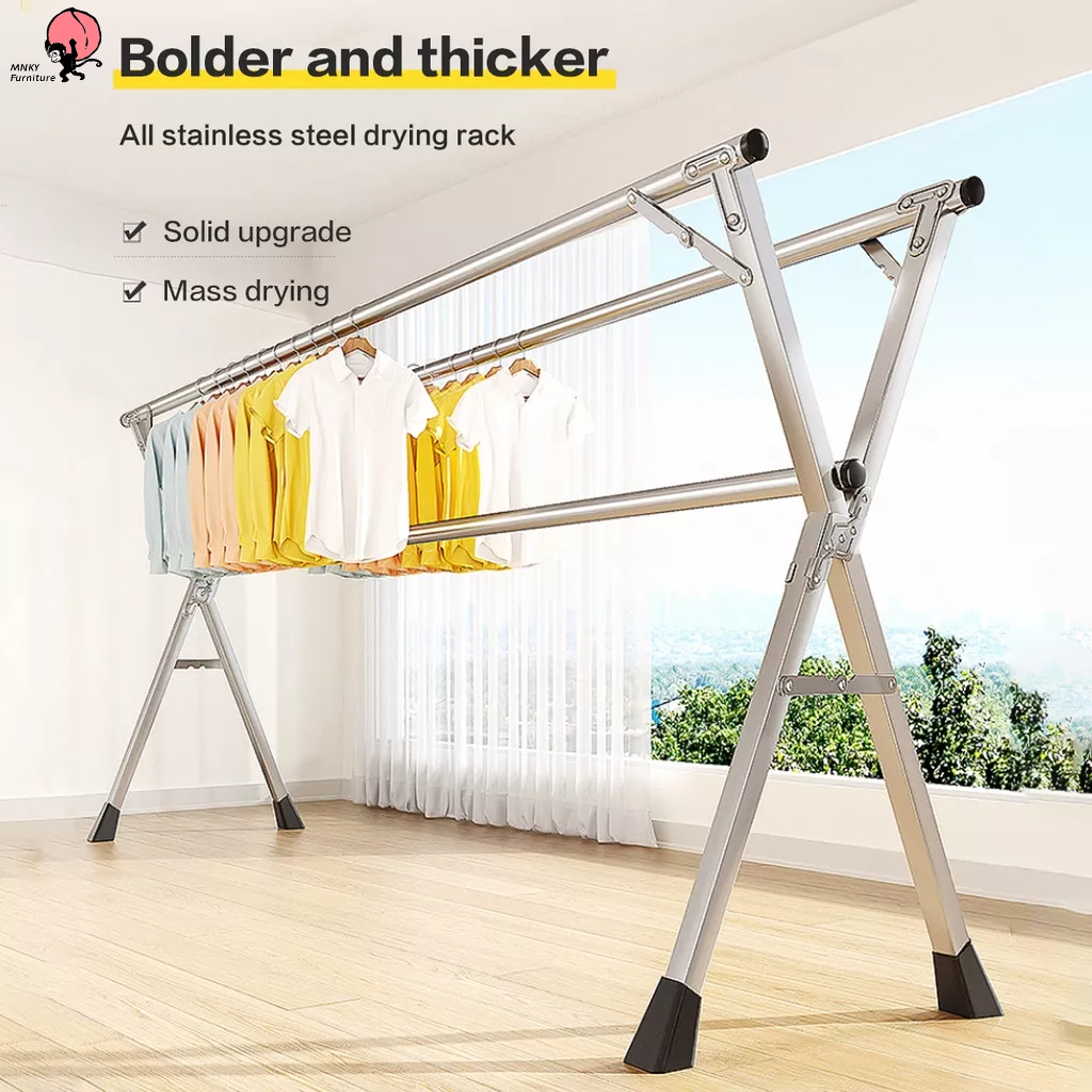 Foldable Stainless Clothes Rack Laundry Drying Rack Indoor Outdoor rack ...