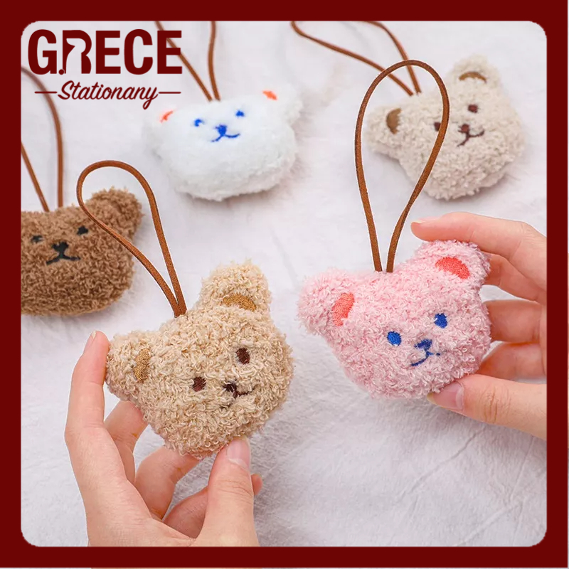 Fluffy teddy bear keychain name tag gift tag | Shopee Philippines