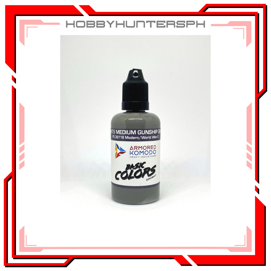 ArKom PH475 Medium Gunship Gray FS36118 50ml Armored Komodo Airbrush ...
