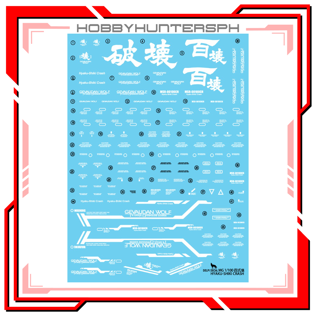 Delpi Decal MG Hyaku Shiki Crash Waterslide Decals | Shopee Philippines