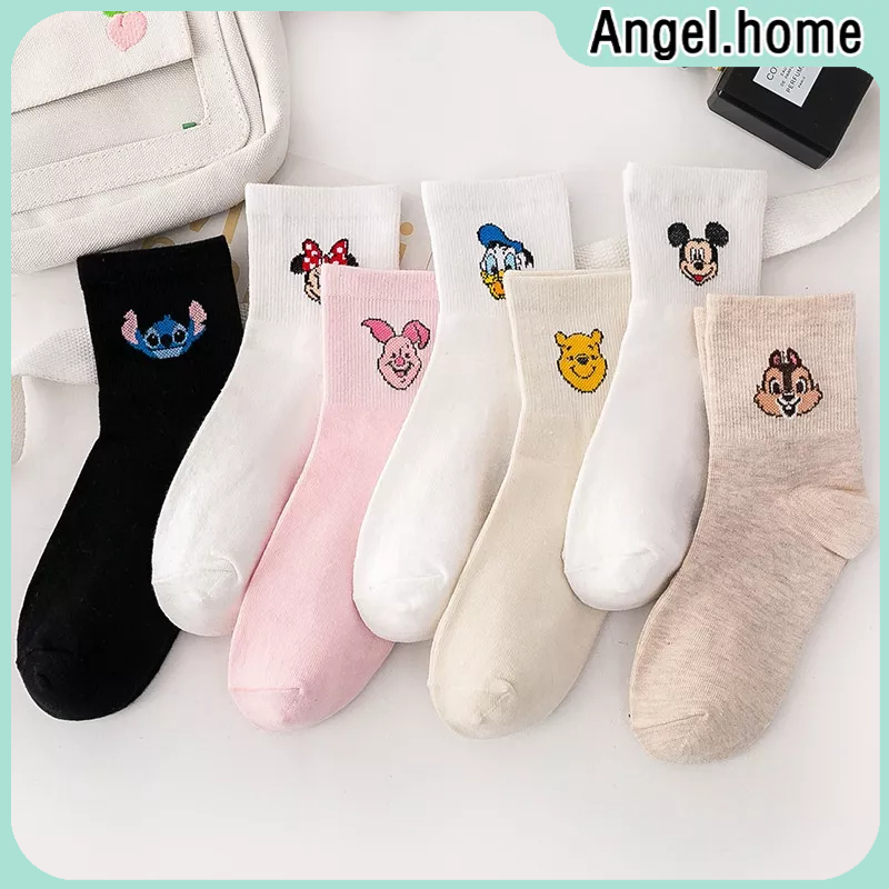 (7 pairs in a pack) Iconic Socks Disney Characters Cartoon Mickey ...
