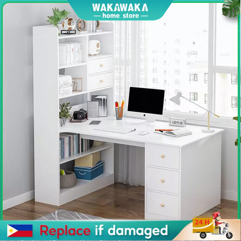 [Shipping Discount] Study Table with Drawer and Shelves Study Desk Table Study Table with Book ...