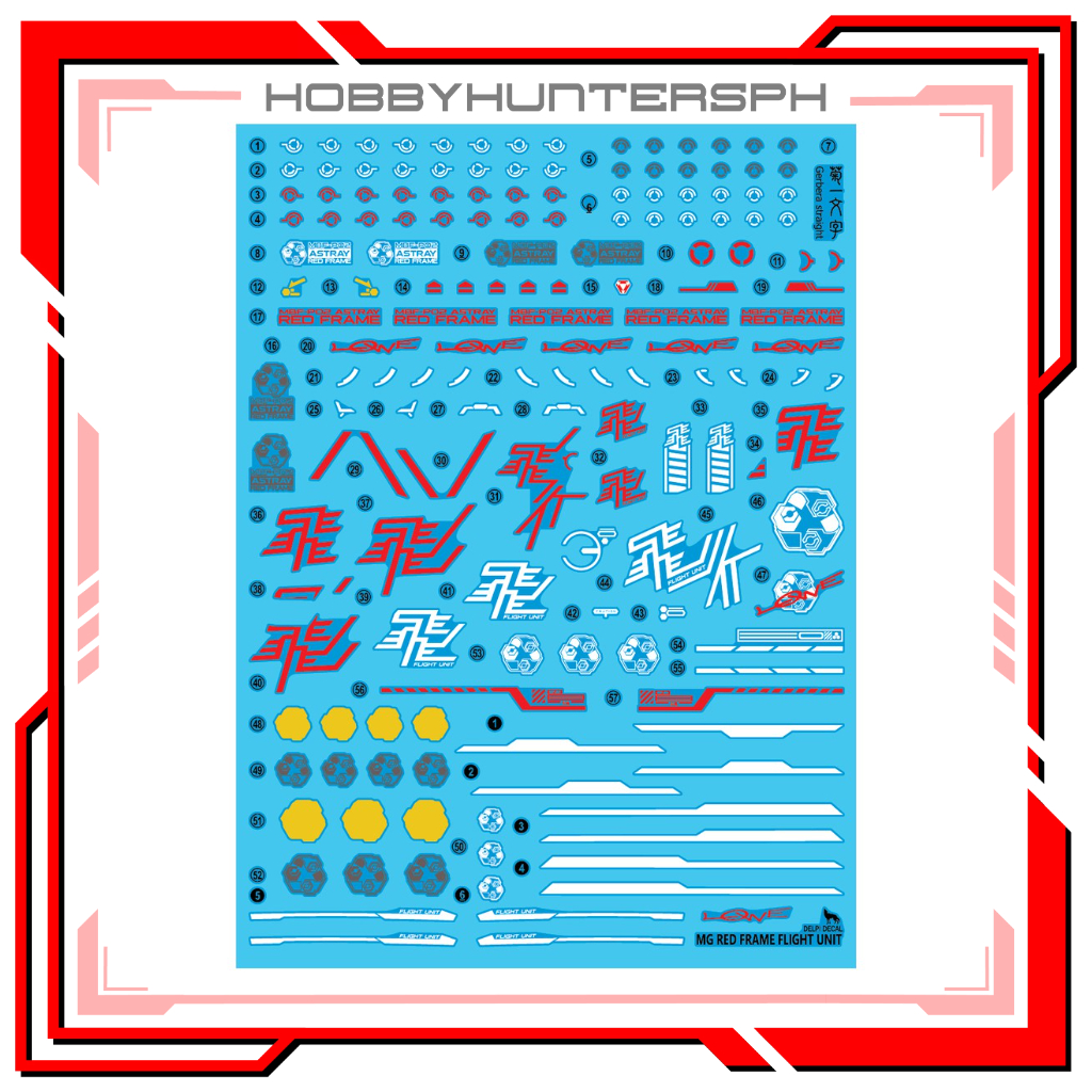 Delpi Decal MG Astray Red Frame Flight Unit Waterslide Decals | Shopee ...