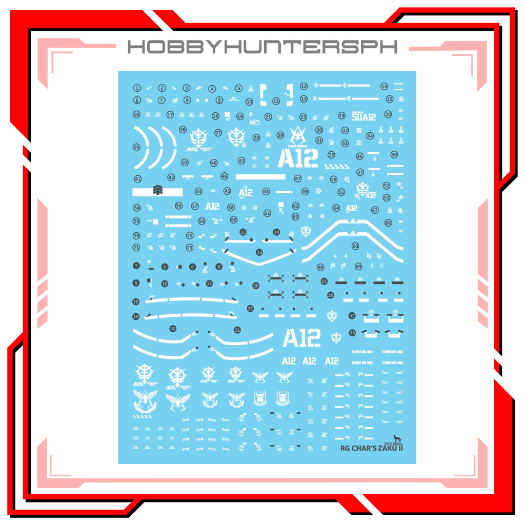 Delpi Decal RG Char's Zaku II Waterslide Decal | Shopee Philippines Delpi Decal RG Char's Zaku II Waterslide Decal | Shopee Philippines