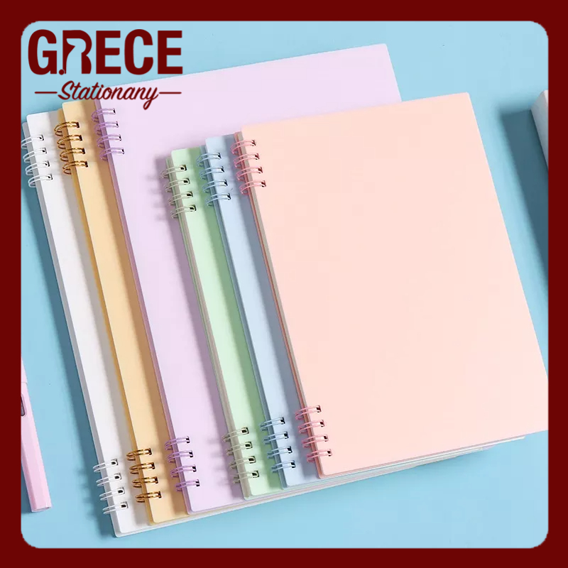 Japan minimalist pastel colored notebook 8 holes spiral notebook school ...