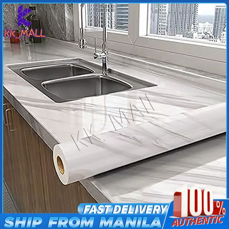 Width Marble Wallpaper Contact Paper Waterproof Oil-proof Wall Stickers PVC Self Adhesive ...