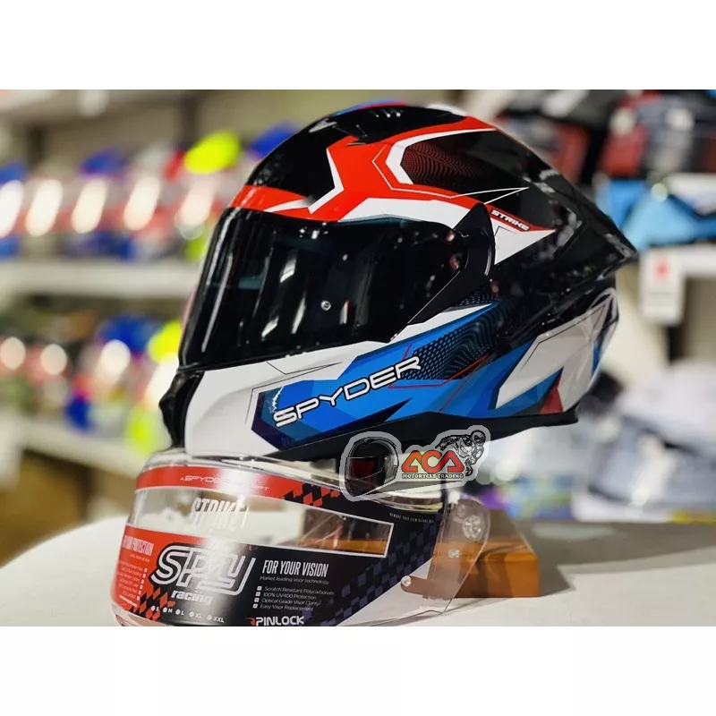 SPYDER STRIKE GD S5 Full-Face Dual Visor Helmet w/ (Free Clear Visor ...