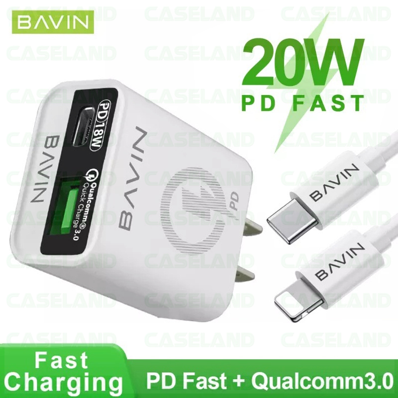 BAVIN PC335 Fast Charger 20W PD Qualcomm QC 3.0 USB Port Charger Type-C ...