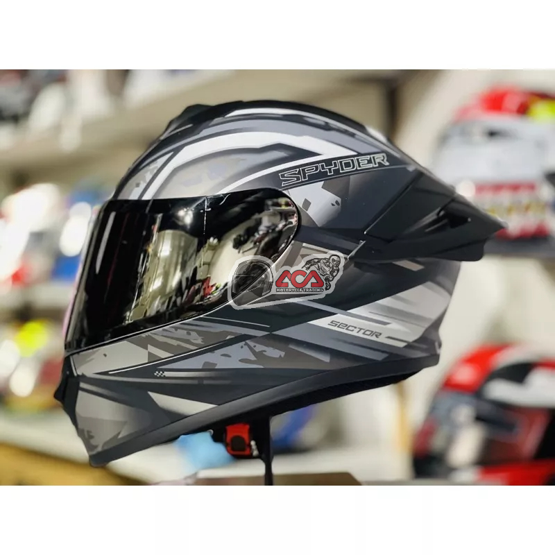 SPYDER SPIKE 2 S9 Full-Face Single Visor Helmet with Free Clear Visor ...