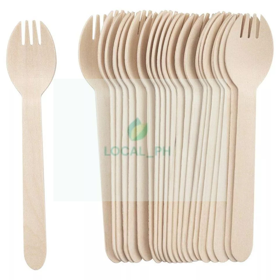 100PCS Wooden Spork / Sfork - 16 CM standard size Ecofriendly | Shopee ...