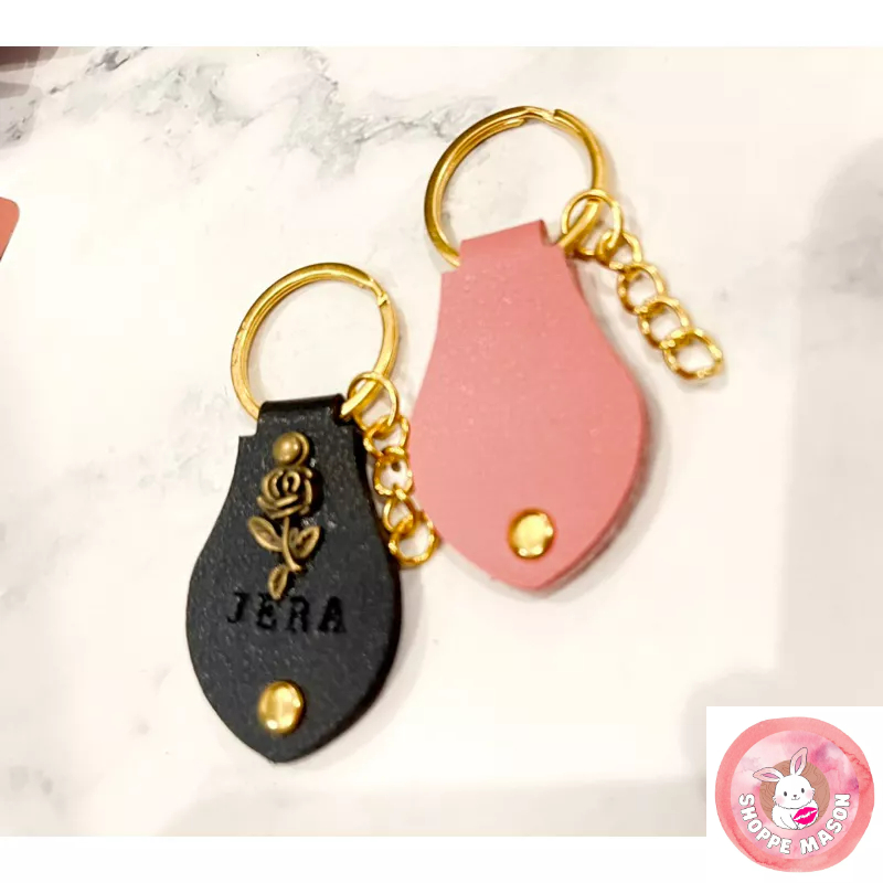 Personalized Tear Drop Keychain Leather Key Holder Engrave for ...