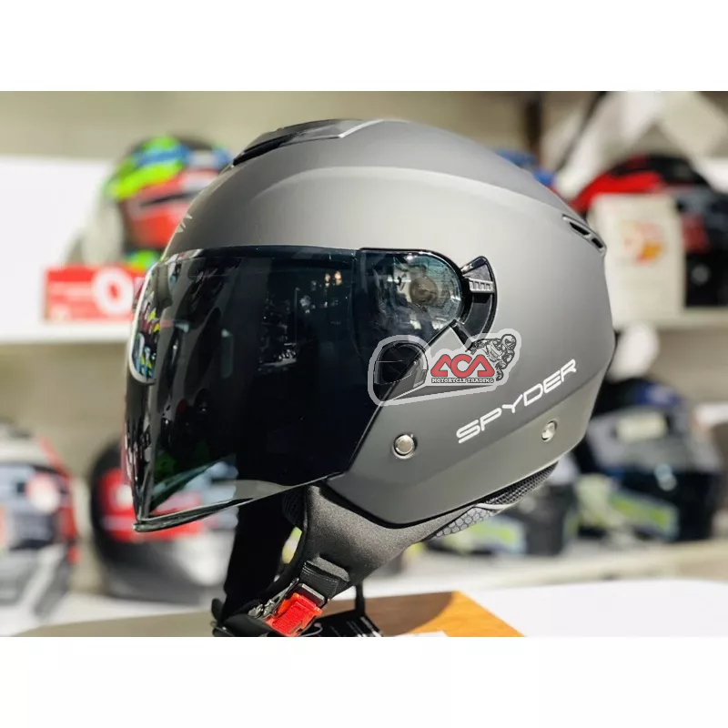 SPYDER ZYLON Half-Face Dual Visor Helmet (w/ Spare Visor) | Shopee ...