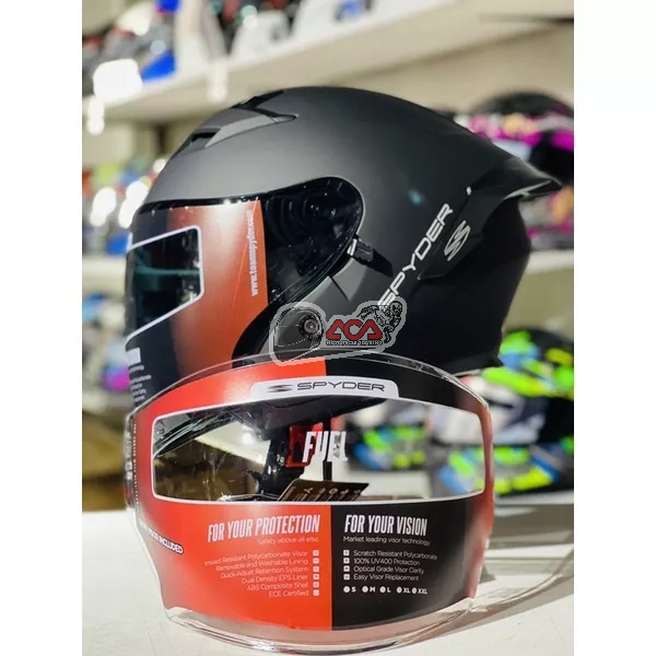 SPYDER FUEL Half-Face Helmet with Dual Visor (Free Clear Visor ...