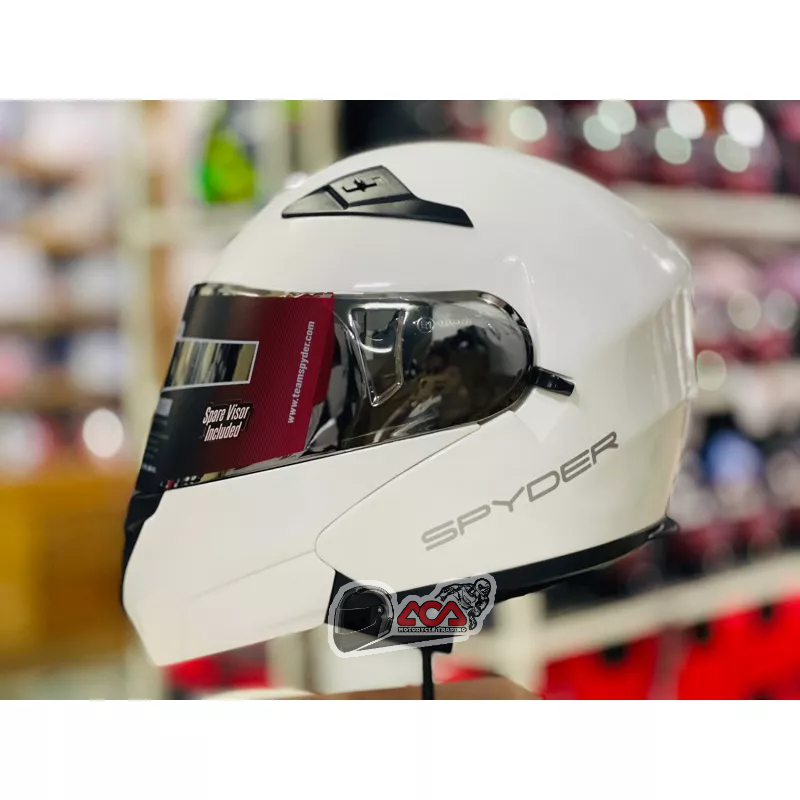 SPYDER APEX Modular Dual Visor Helmet + Free Clear Visor | Shopee ...