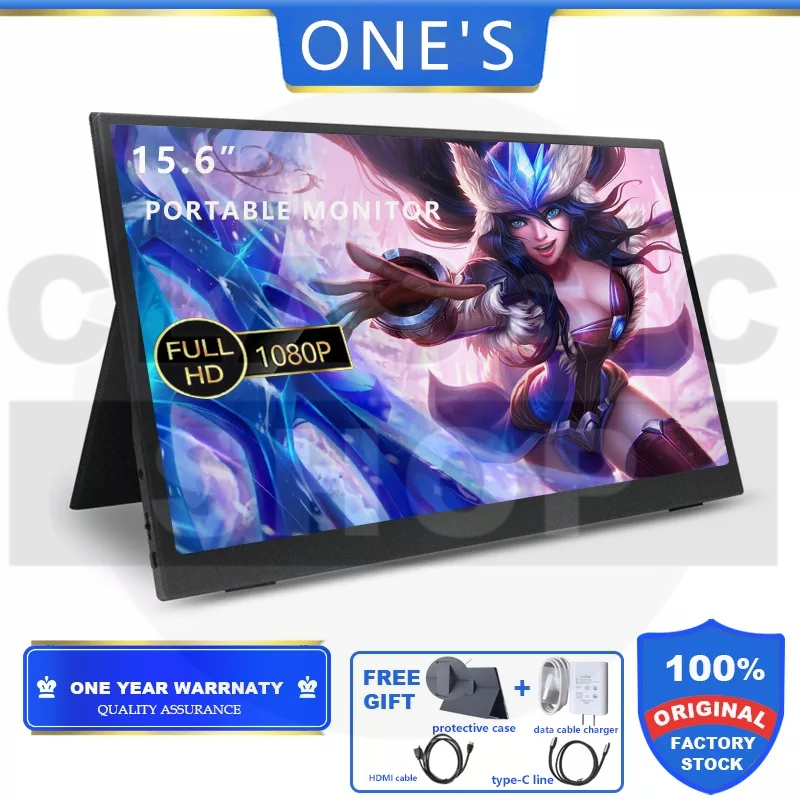 thin portable lcd hd monitor 15.6 usb type c HDMI-compatible Switch ...