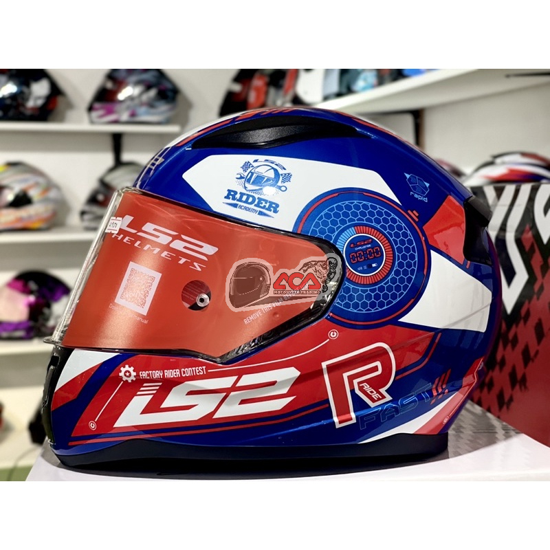LS2 FF353 Rapid Stratus - Gloss Blue Red White + Free Extra Visor ...