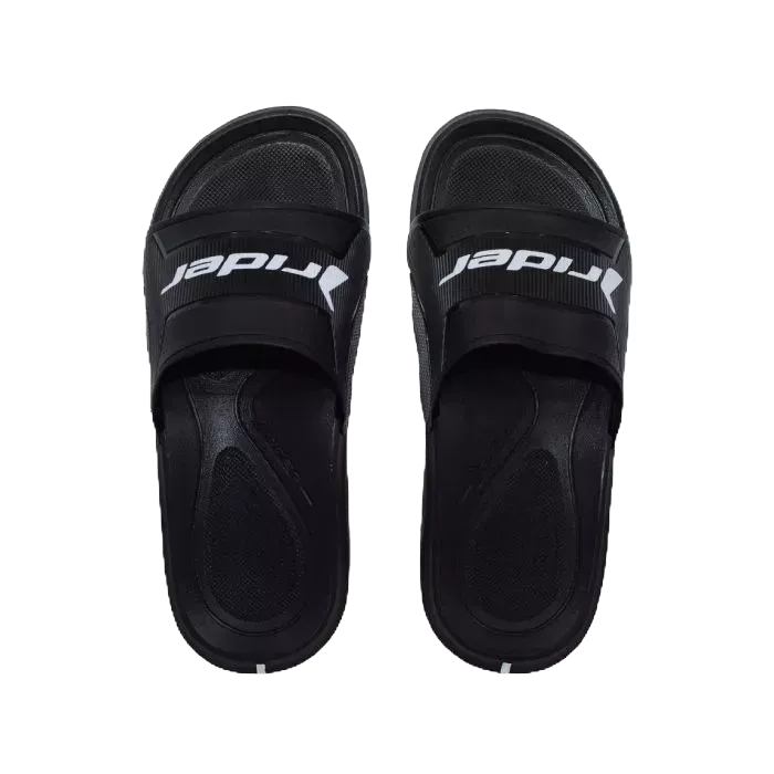 Rider Smash Slide Ad Black Black White Men's Slides | Shopee Philippines