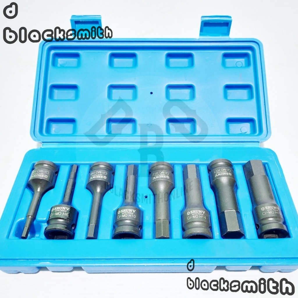 Srunv 8 Pcs. Allen Impact Bit Socket Set (1/2" Drive) Hex Key | Shopee ...