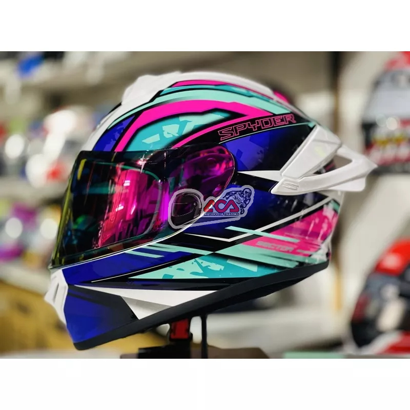 SPYDER SPIKE 2 S9 Full-Face Single Visor Helmet with Free Clear Visor ...