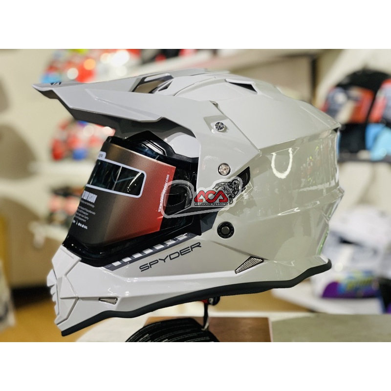 SPYDER HEX 2.0 V2 Dual Sport Helmet with Dual Visor + Free Clear Visor ...