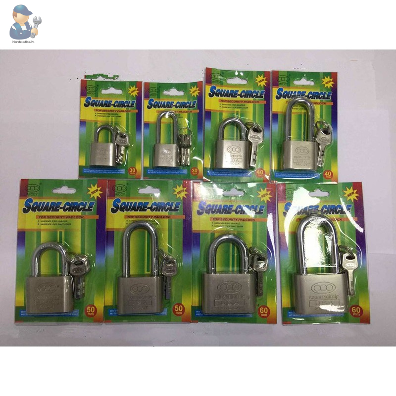 COD Square Circle Padlock Safe Lock Top Security Padlock | Shopee ...