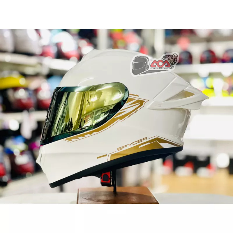 SPYDER SPIKE V2 Fullface Helmet with Free Clear Visor & Spoiler ...