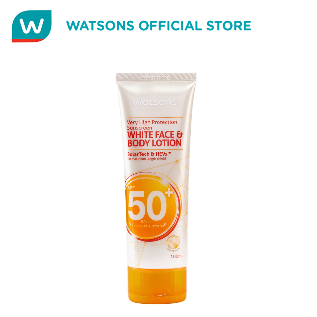 WATSONS Very High Protection Sunscreen White Face and Body Lotion SPF ...