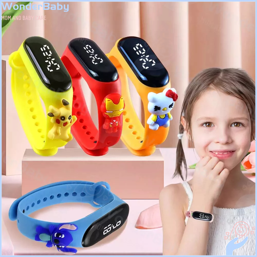 WD【COD】 Watch for Kids LED Cartoon Digital Wrist Waterproof Watch for ...