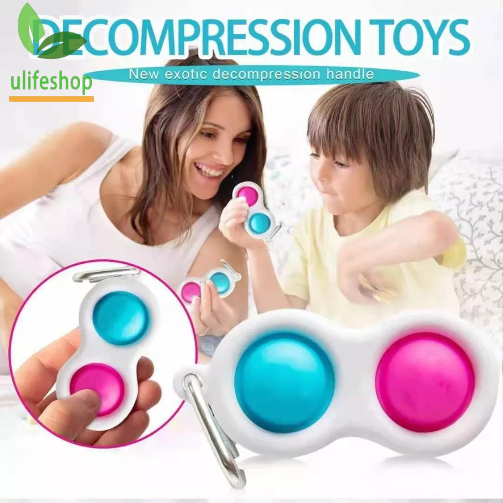 Pop It Round Fidget Kids Toy Push Bubble Stress Relief toys Color ...
