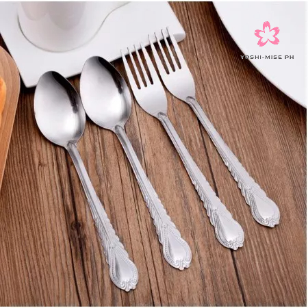 12pcs/Pack Stainless Steel Spoon And Fork Tinidor Kutsara cutleries ...