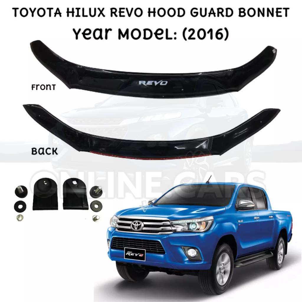 OC ABS Bonnet Hood Guard Deflector Cover for Toyota Hilux Revo 2016 ...