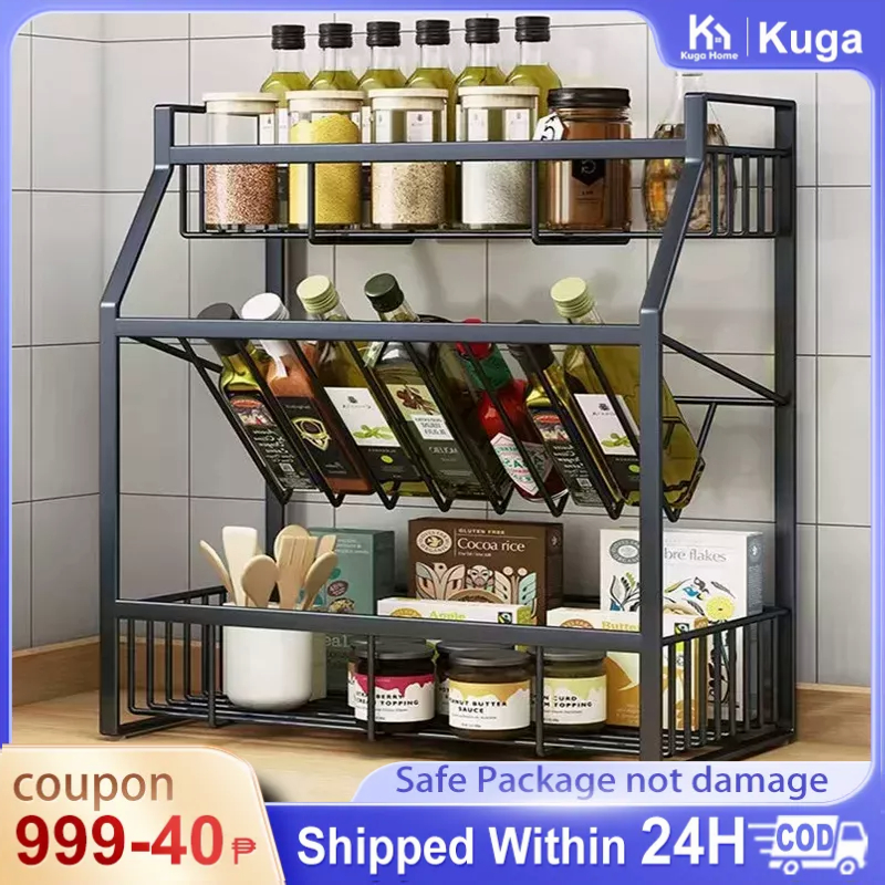 COD Stainless steel seasoning rack kitchen shelf, multi-layer seasoning ...