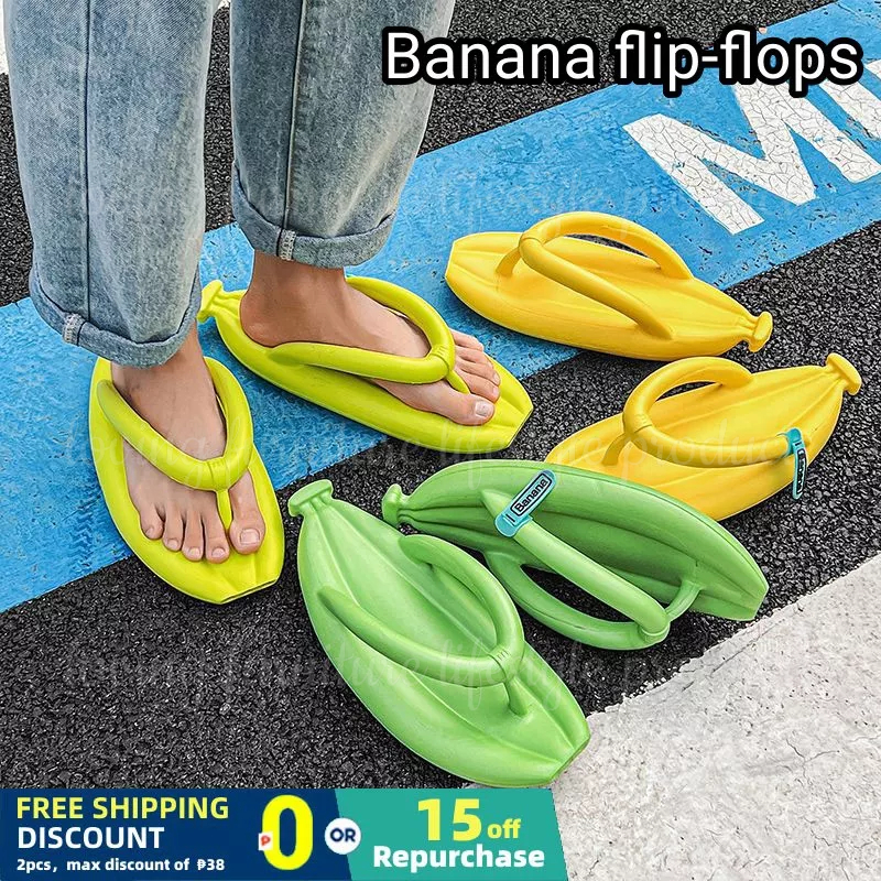Funny Banana Slippers EVA Soft Bottom House Flip-Flops For Women And ...