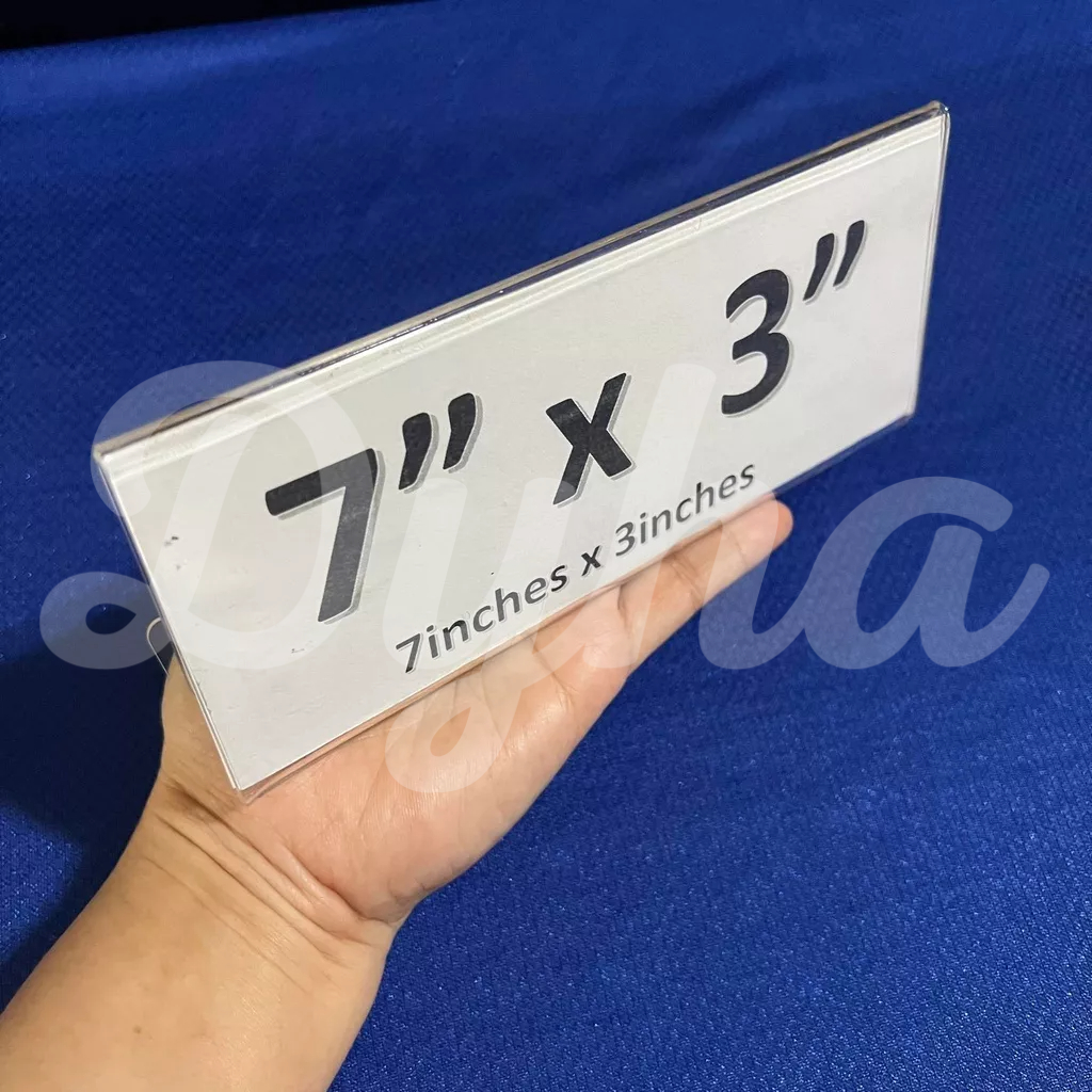 Clear Acrylic Slant style [7" x 3"] Table Name Sign Holder 1pc ...