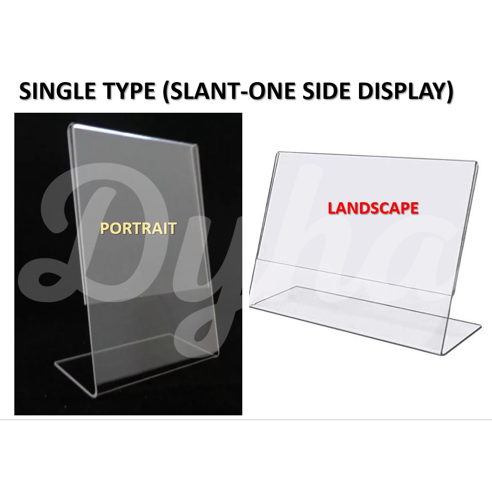 Clear Acrylic Stand LONG SINGLE SLANT TYPE [8.5inx13in] SIGN PHOTO holder | Display stand ...