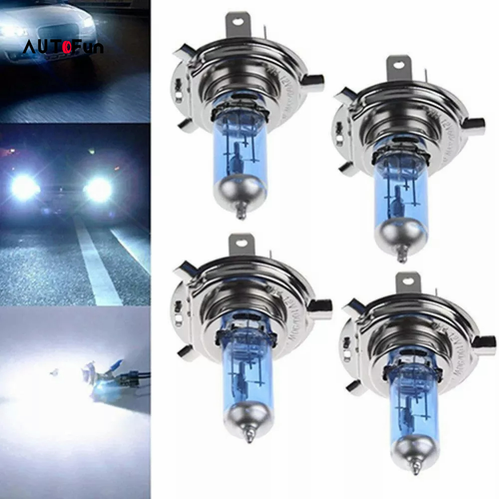 AUTOFun 1/2pcs HALOGEN LAMP H4 12V 60/55W P43T Headlight Accessories ...