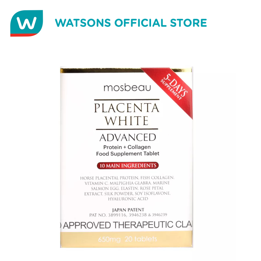 MOSBEAU Placenta White Advanced 650mg 20 Tablets | Shopee Philippines