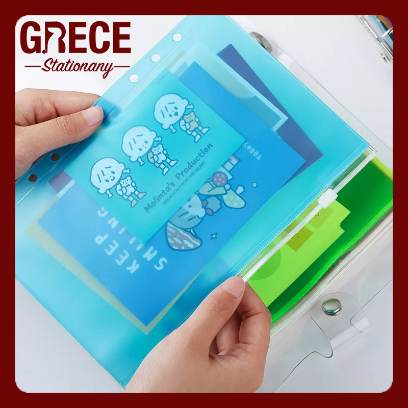 Colored Clear Pocket / Ziplock /Calling cards for Binder A5 A6 A7 Pure ...