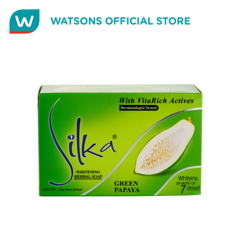 SILKA Green Papaya Whitening Soap 135g | Shopee Philippines