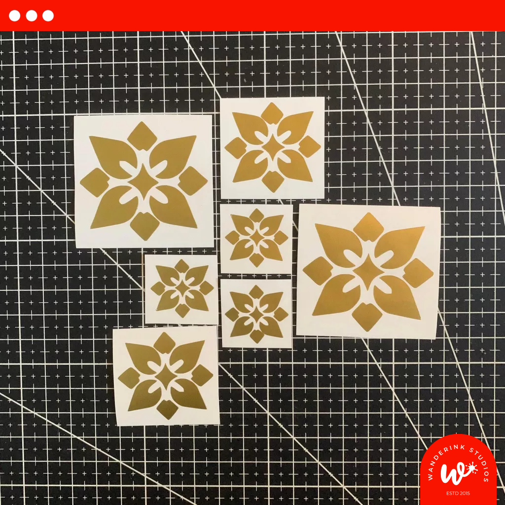 Weatherproof Albedo Skill Matte Gold Solar Isotoma Vinyl Decal Fan Made ...