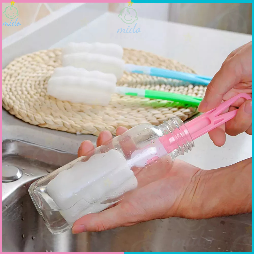 Mido Baby Bottle Brush Portable Sponge Bottle Cleaning Brush with ...