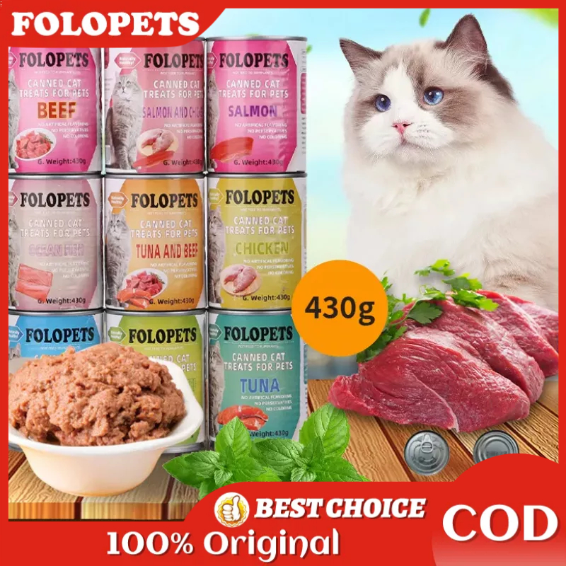 FOLOPETS Wet Cat Food In Can 100g/430g Pure Natural Organic Cat Can ...