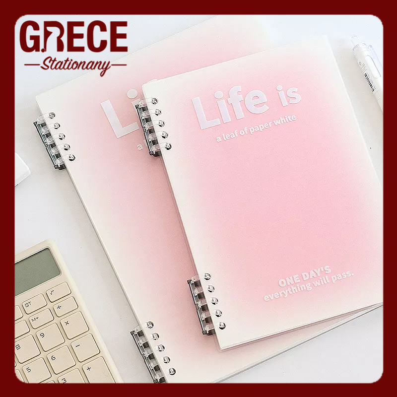 Life is One Day's Everything will pass 10 holes refillable notebook ...