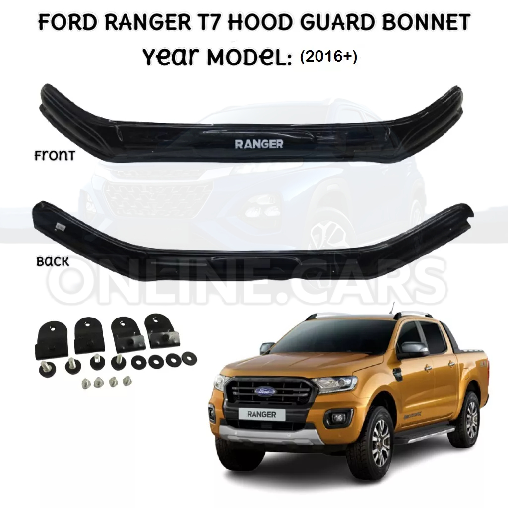 OC ABS Bonnet Hood Guard Deflector Cover for Ford Ranger T7 2016- 2023 ...